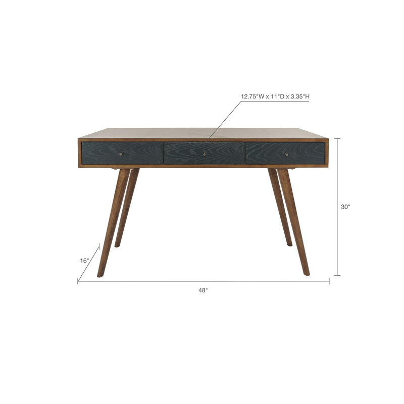 Sand & Stable Laila 3 Drawer Writing Desk & Reviews | Wayfair
