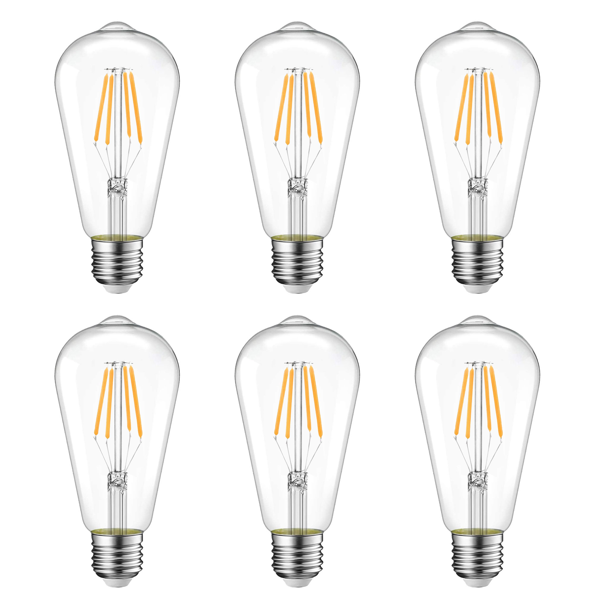 Inlight ST19 Dimmable 5W LED Light Bulb, E26 Base, 6-Pack | Wayfair