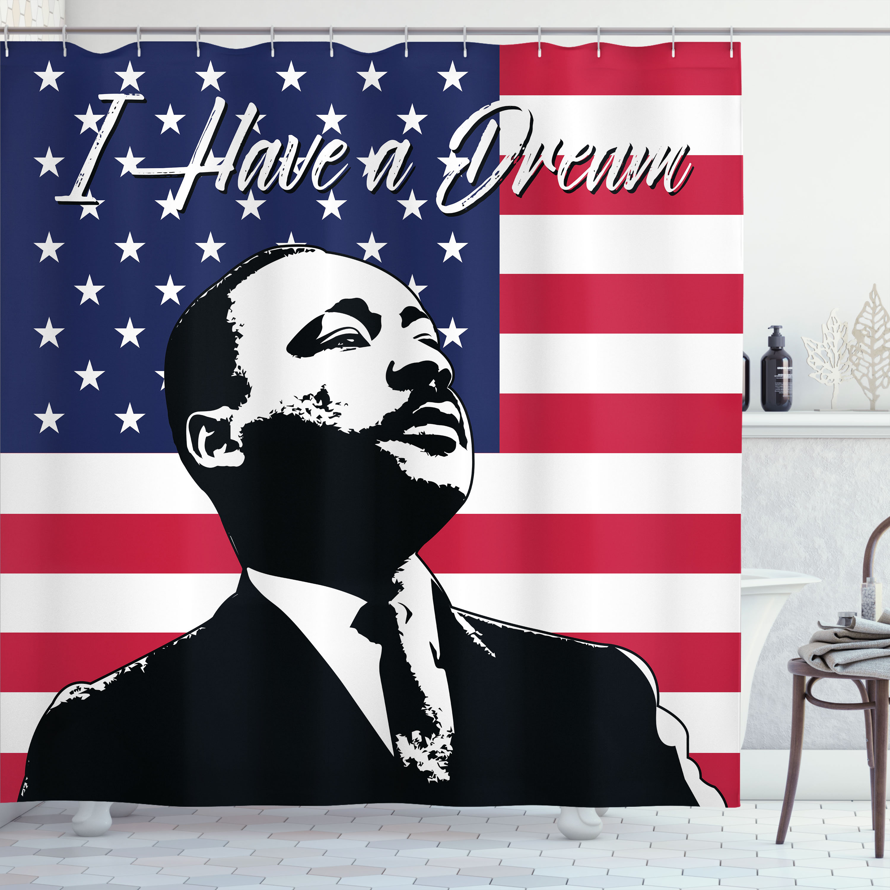 East Urban Home Americana Shower Curtain Martin Luther King | Wayfair