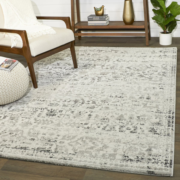 Williston Forge Necaise Persian Machine Woven Grey/Beige Area Rug ...