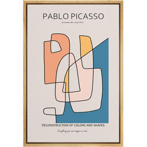 SIGNLEADER Pastel Geometric Lines Abstract Shapes Illustrations Framed ...