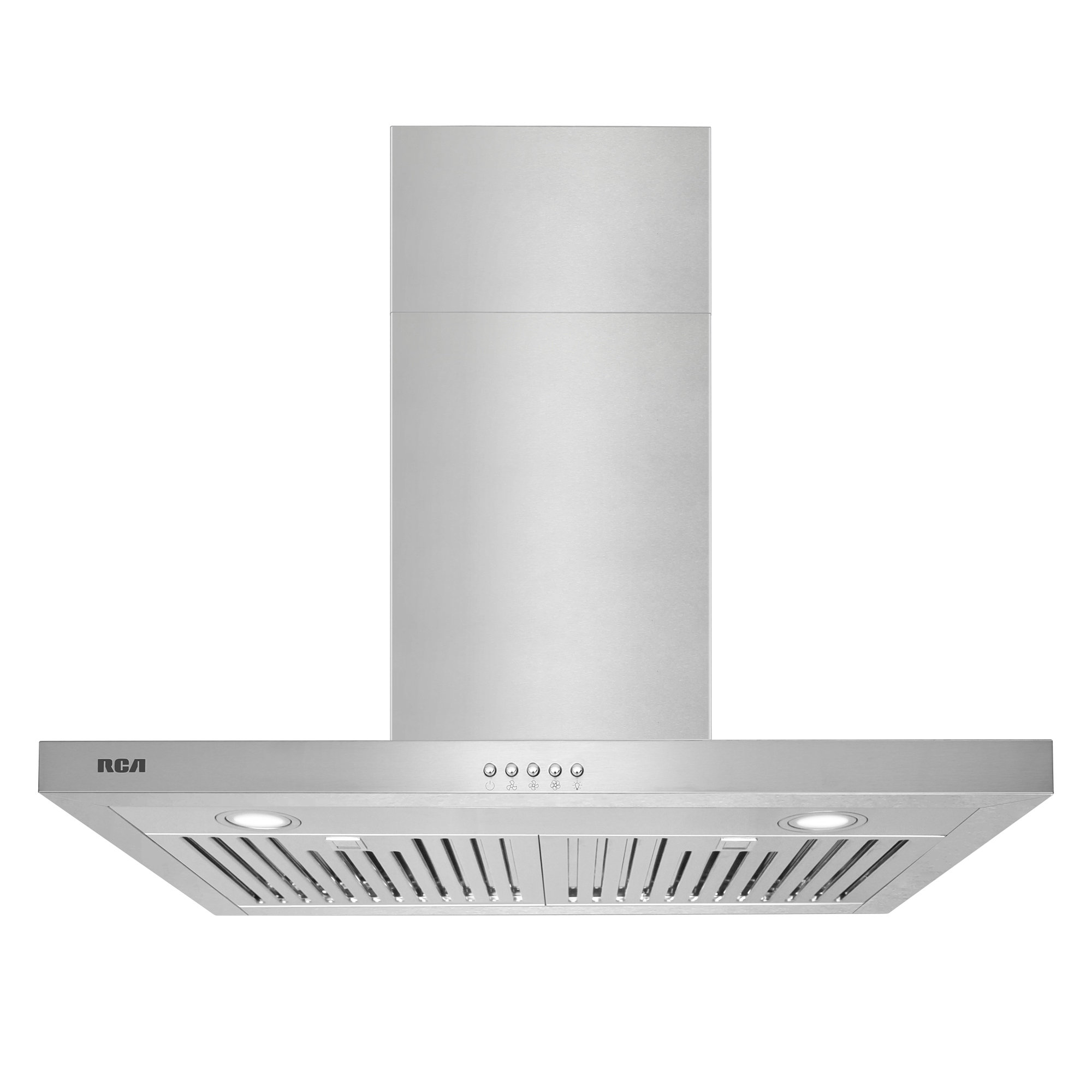 RCA 30 in. Sterling Collection 400 CFM Ducted T-Shape Wall Mount Range Hood, Push Buttons, LEDs ...