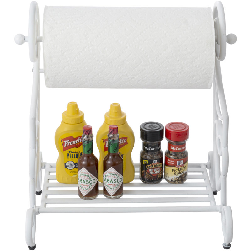 Alcott Hill® Kitchen Paper Towel Holder Spice Shelf | Wayfair