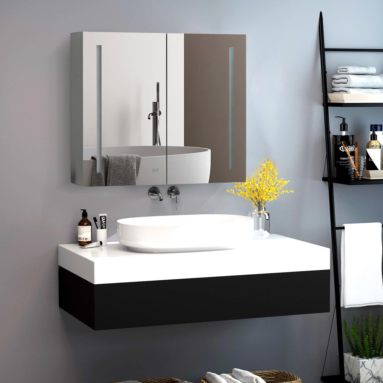 Ivy Bronx Led Mirror Bathroom Medicine Cabinet With Socket And ...