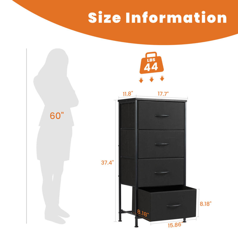 Hokku Designs Volvy 4 Drawer Storage Drawer | Wayfair