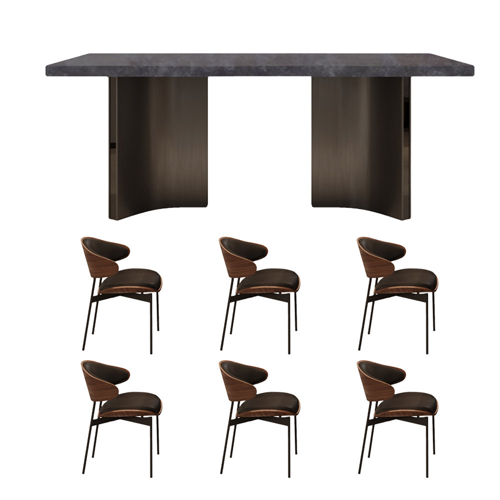 Greyleigh Rock Plate Dining Table And Chairs Rectangular Dining Set ...