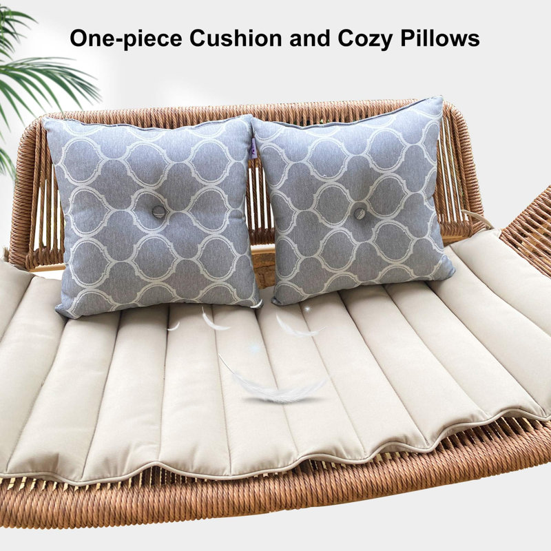 Purple Leaf 2 Seat Cloud Swing Chair with 12 LED String Lights and ...