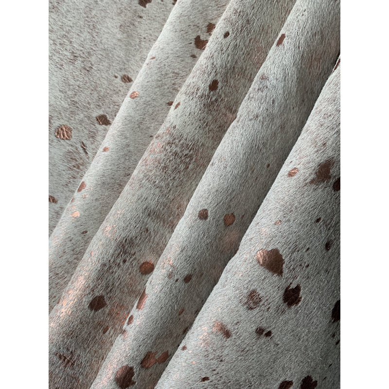Foundry Select Lemos Rose Gold Metallic Cowhide Rug | Wayfair