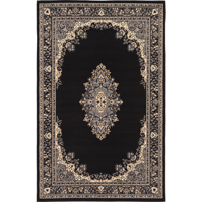 World Menagerie Balthrop Performance Black Rug & Reviews | Wayfair