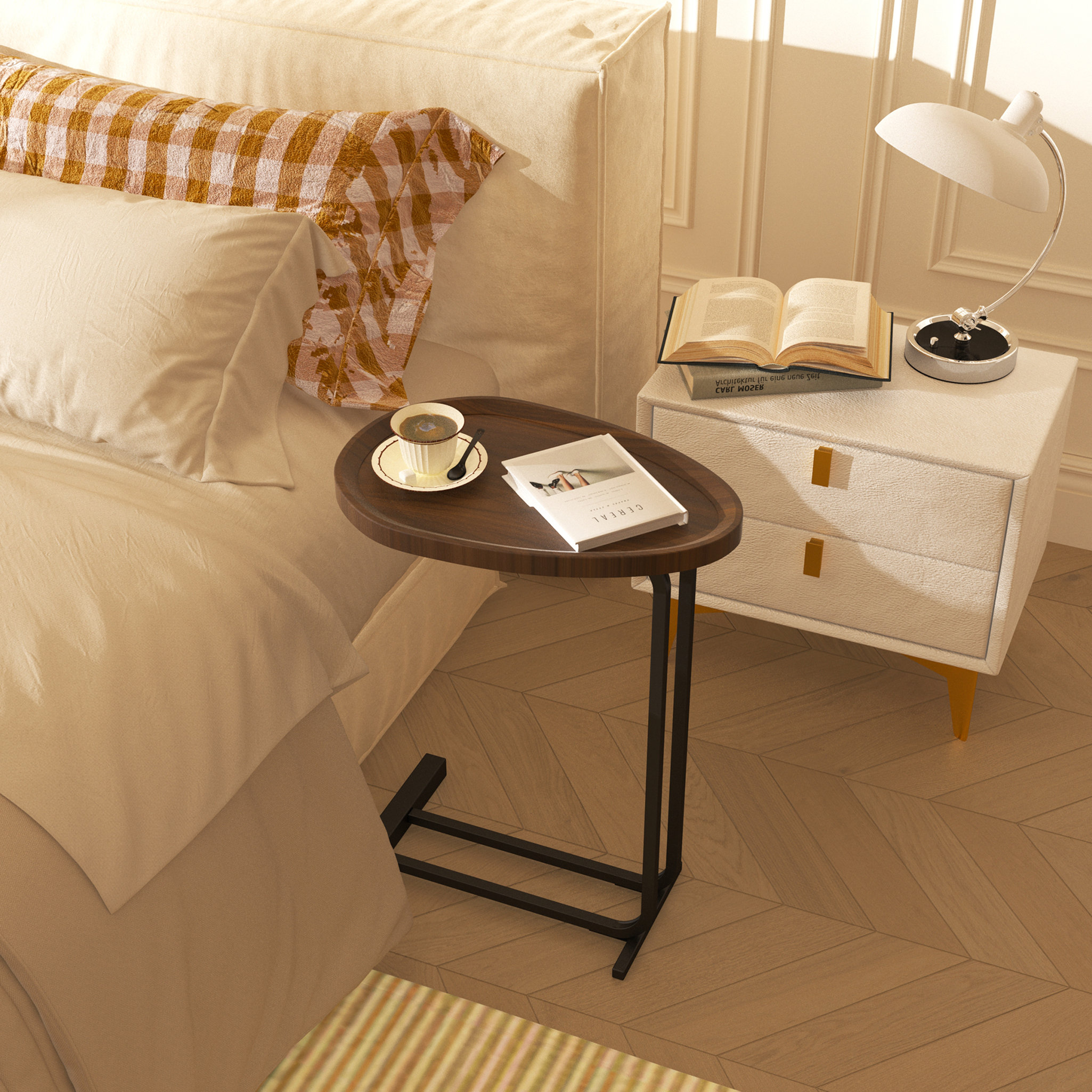 George Oliver C-Shaped Side Table, C Table End Table For Sofa And ...