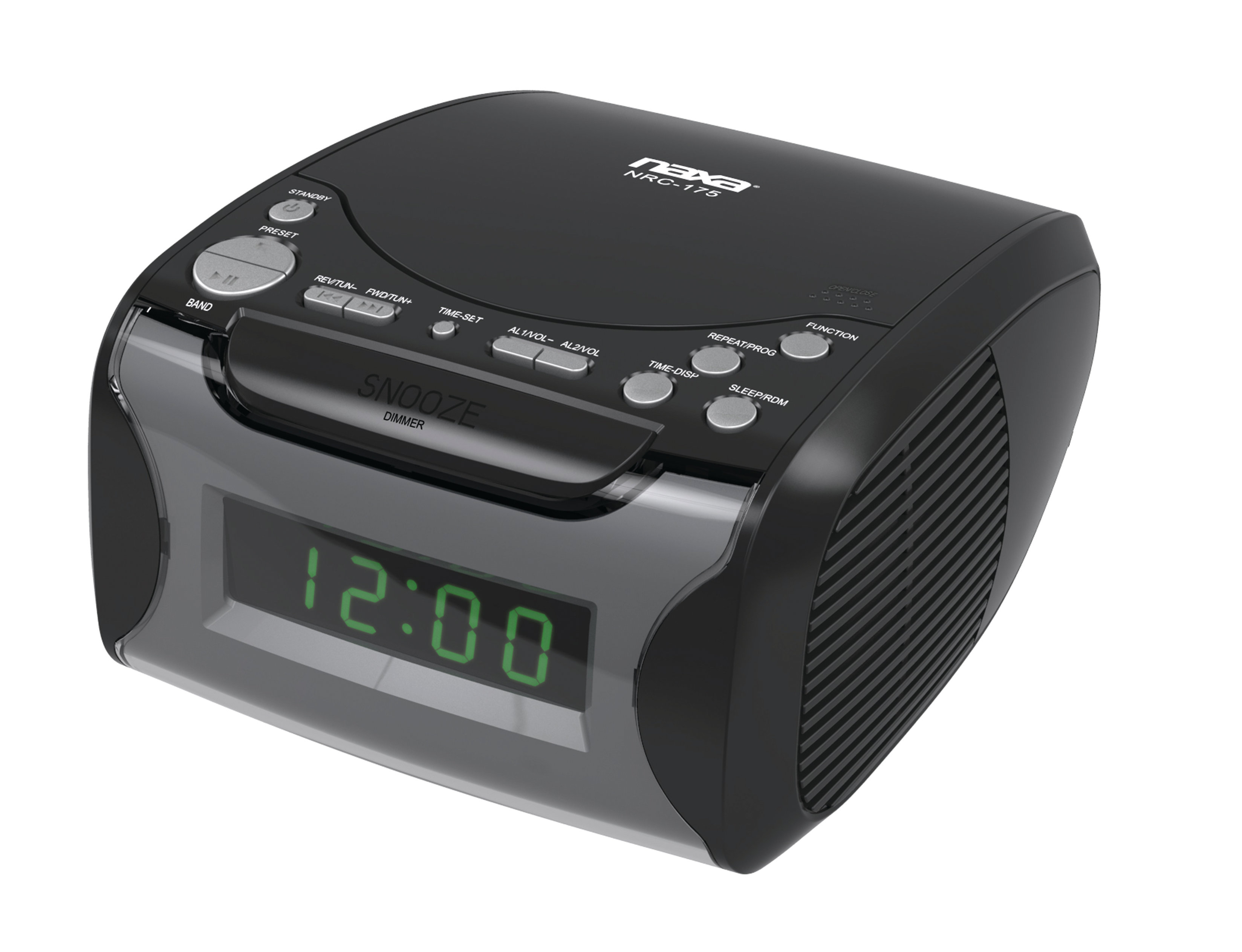 NAXA Digital Radio-Controlled Alarm Tabletop Clock in Black | Wayfair