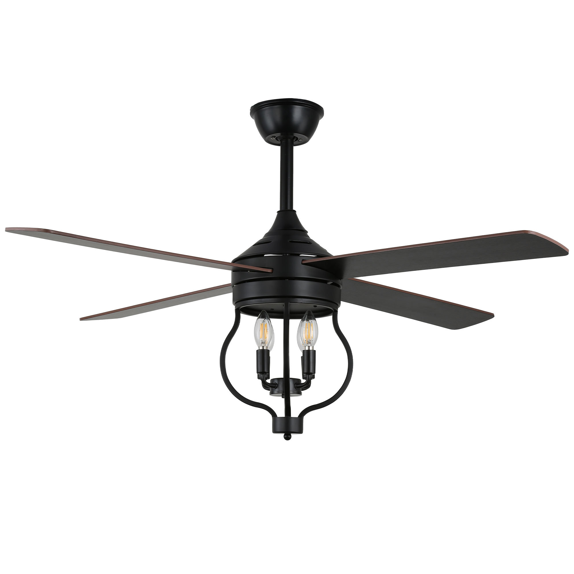 Williston Forge Kahliel 52" Black 4-Light Rustic Modern Ceiling Fan ...