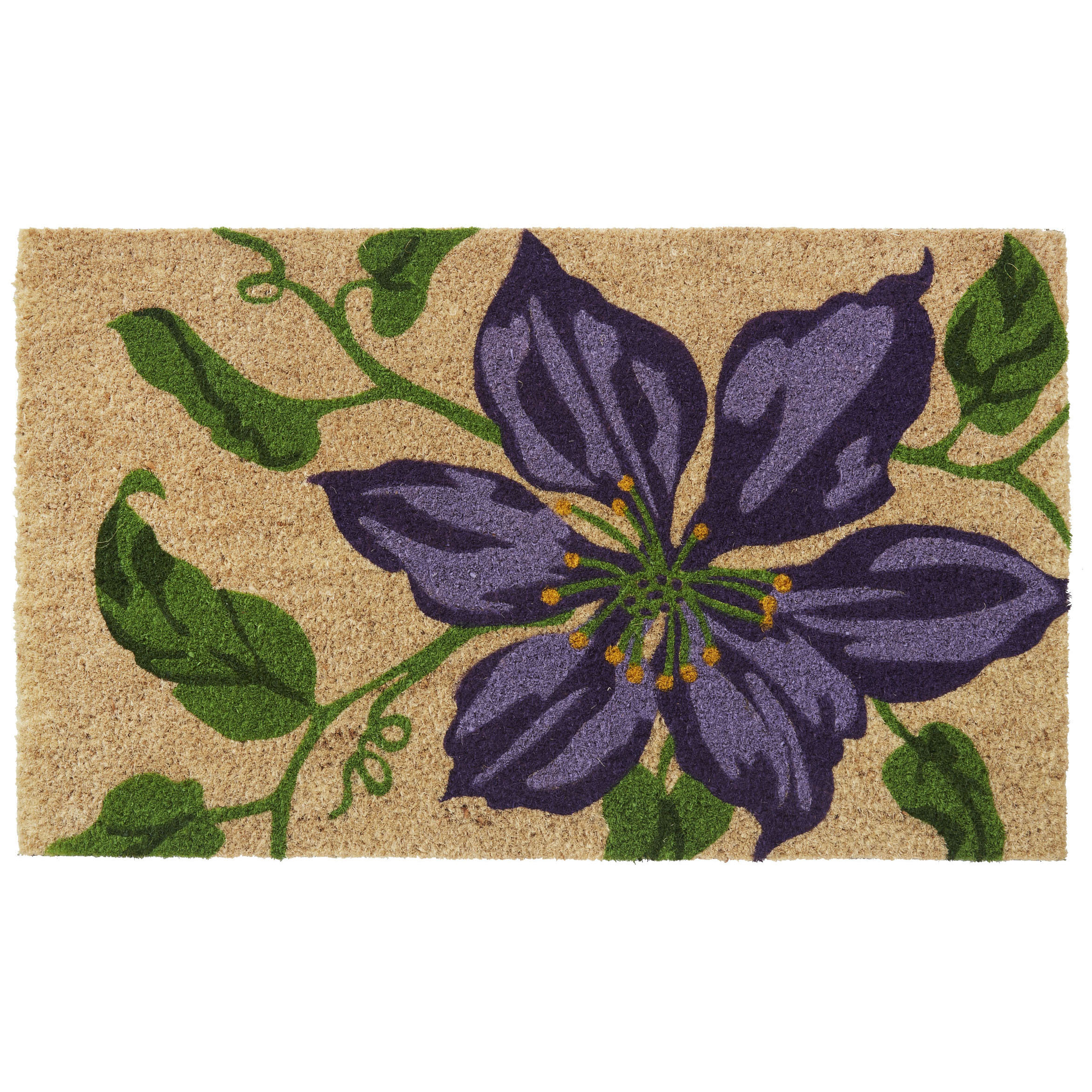 Home Furnishings by Larry Traverso Clematis Flower Outdoor Doormat ...