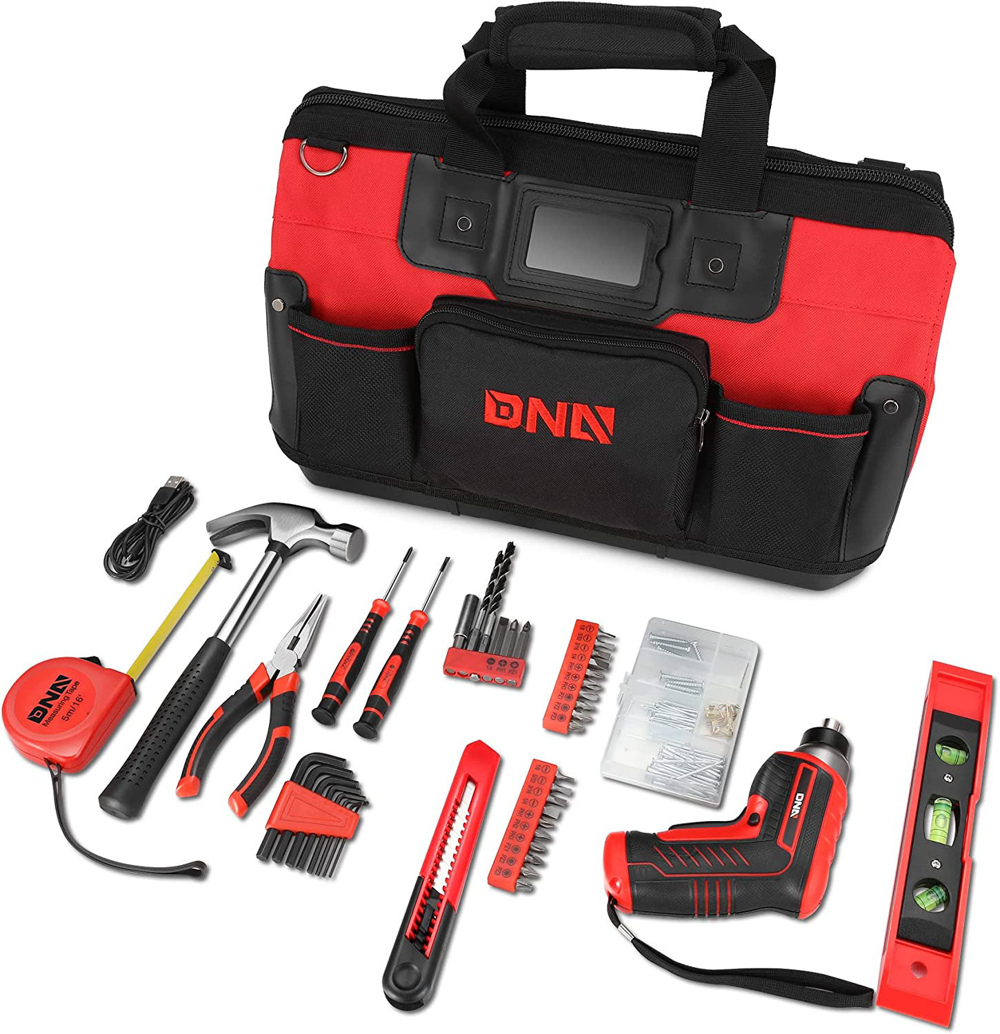 DNA Motoring 44 Piece Household Home Repairing Tool Set And Canvas ...