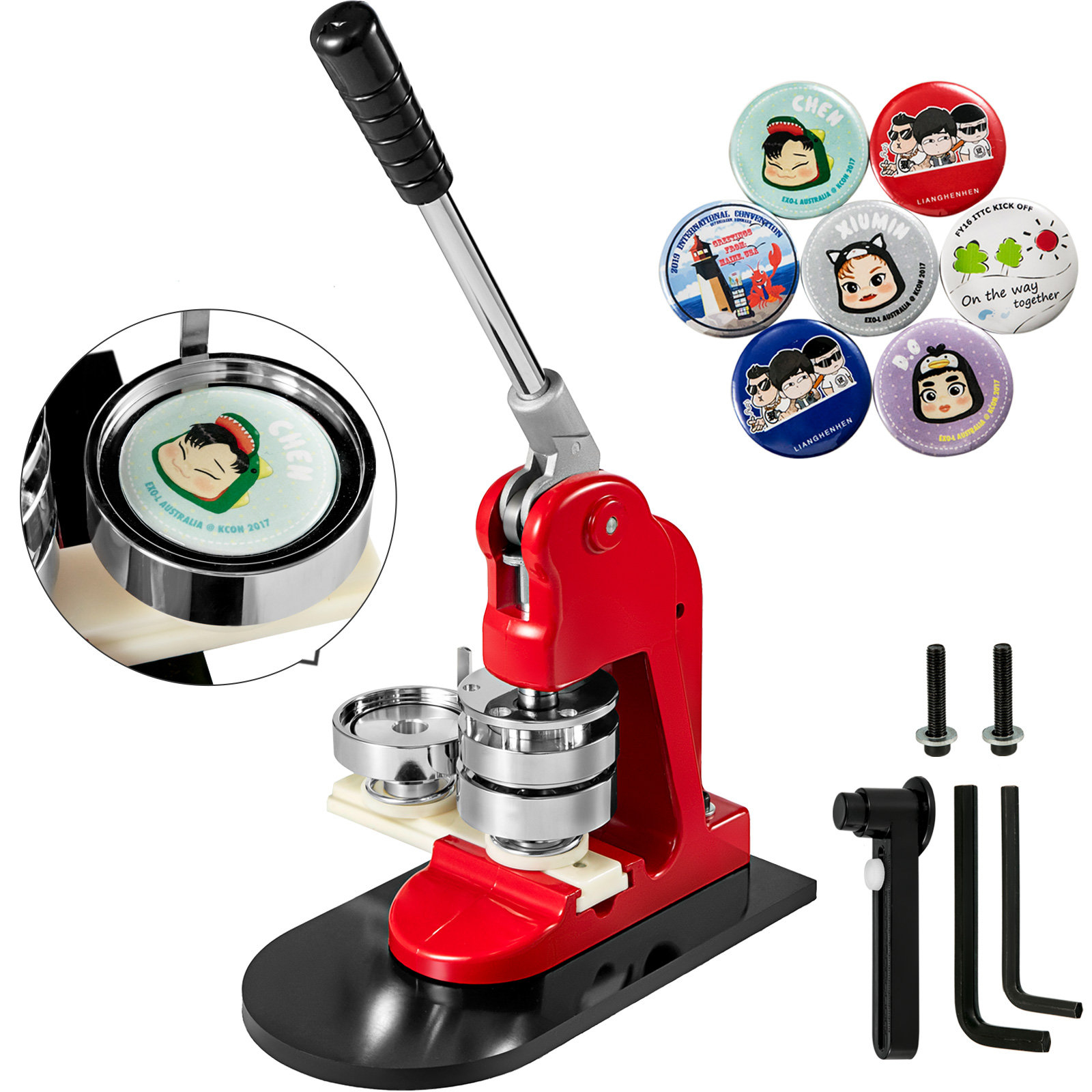 WFX Utility™ Button Maker 1 inch Button Badge Maker 25mm Pins Punch ...