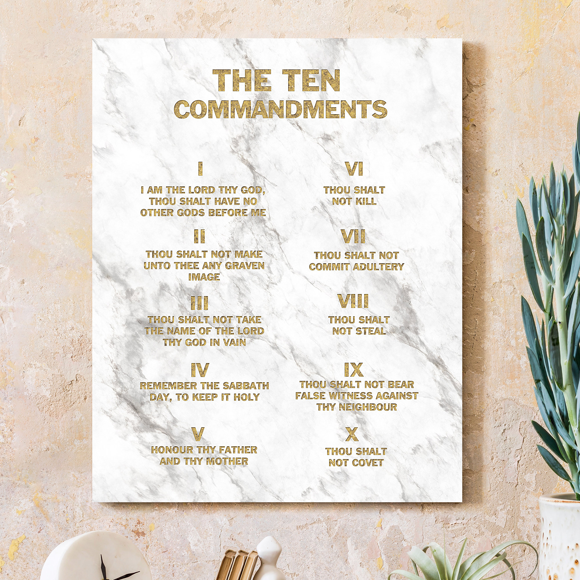 A&T ARTWORK The Ten Commandments(White Texture)Giclee Canvas Prints ...
