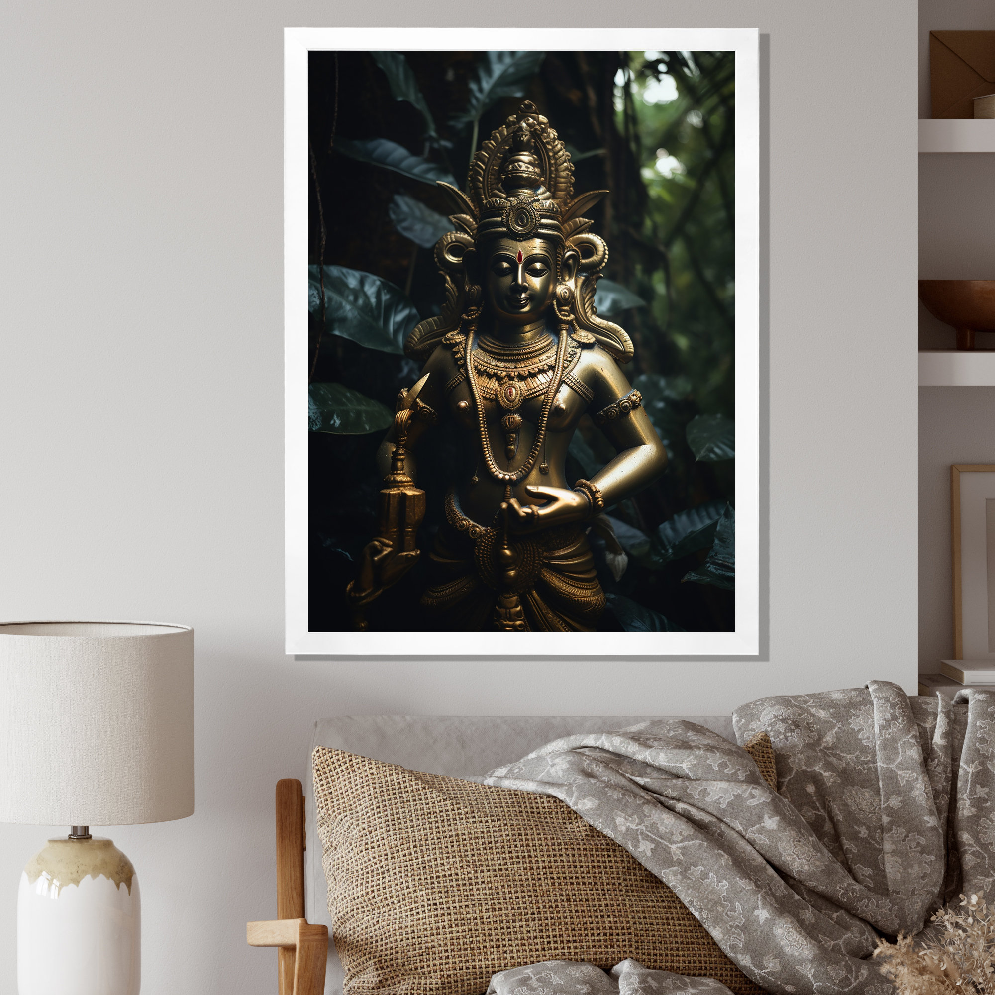 Bungalow Rose " Golden Hindu God Statue In The Jungle " | Wayfair