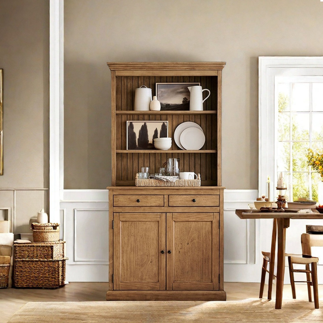 Ruthber Solutions Ash Wood Frame Sideboard Cabinet with Storage | Wayfair