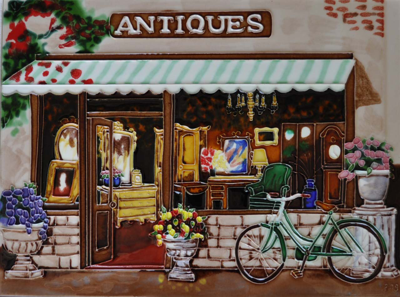 Continental Art Center 11x14" Antique Shop Wall Décor Ceramic Art Tile ...