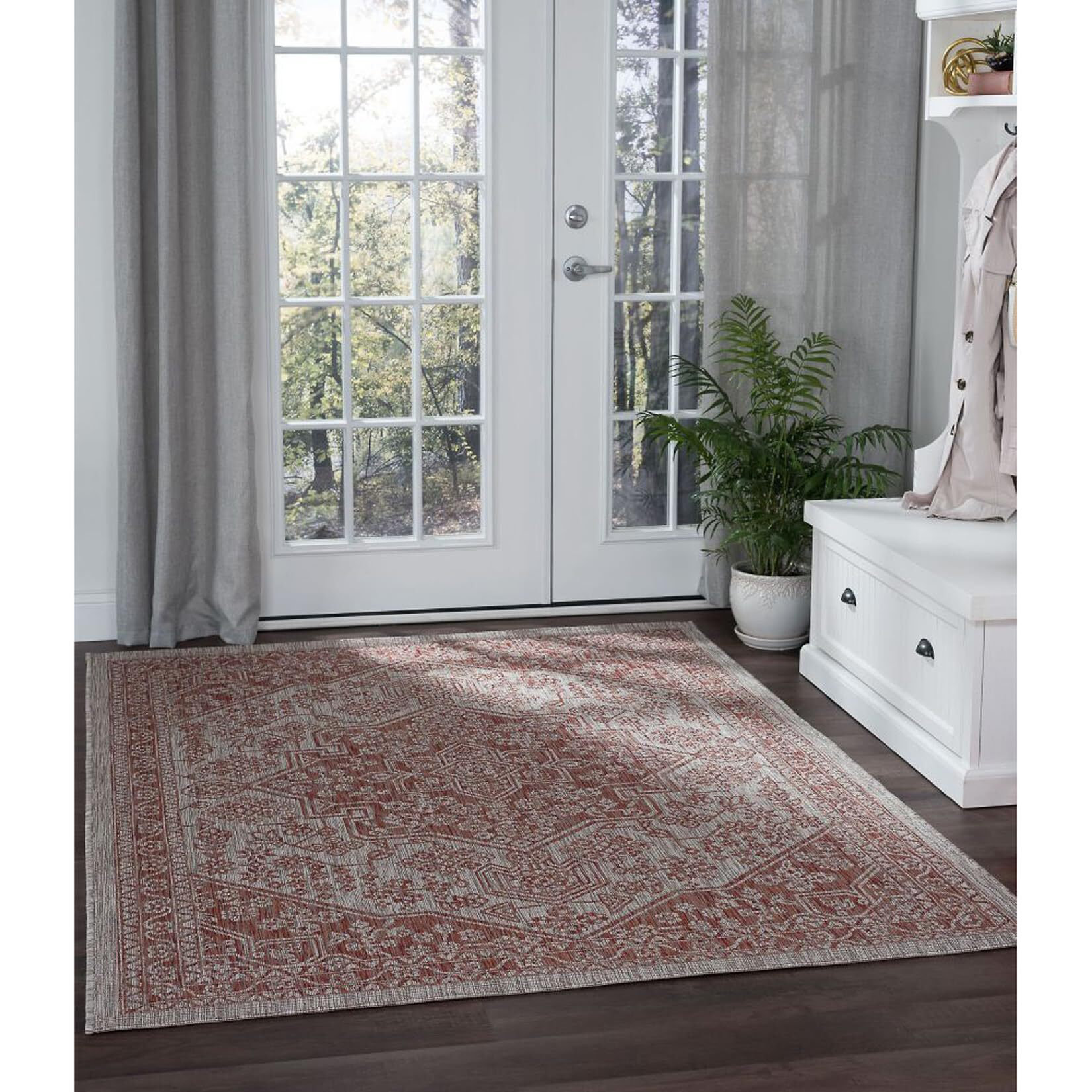 Bungalow Rose Outdoor Rug Vintage Medallion Indoor Outdoor Rug Boho ...