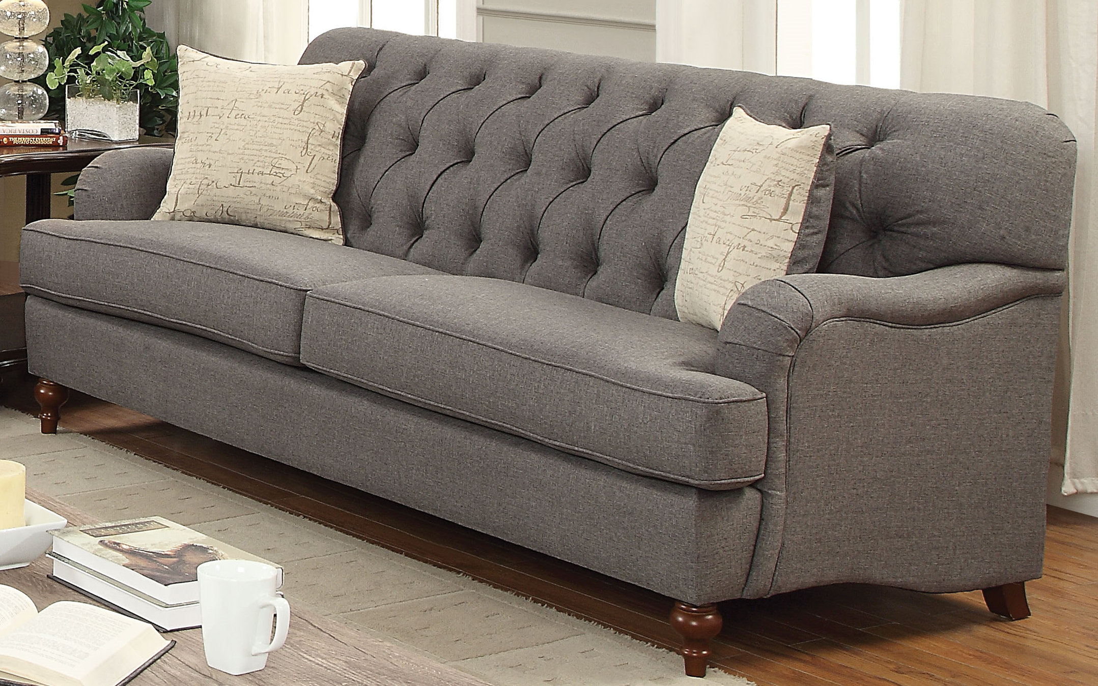 Latitude Run® Marlena 85" Cotton Recessed Arm Sofa | Wayfair