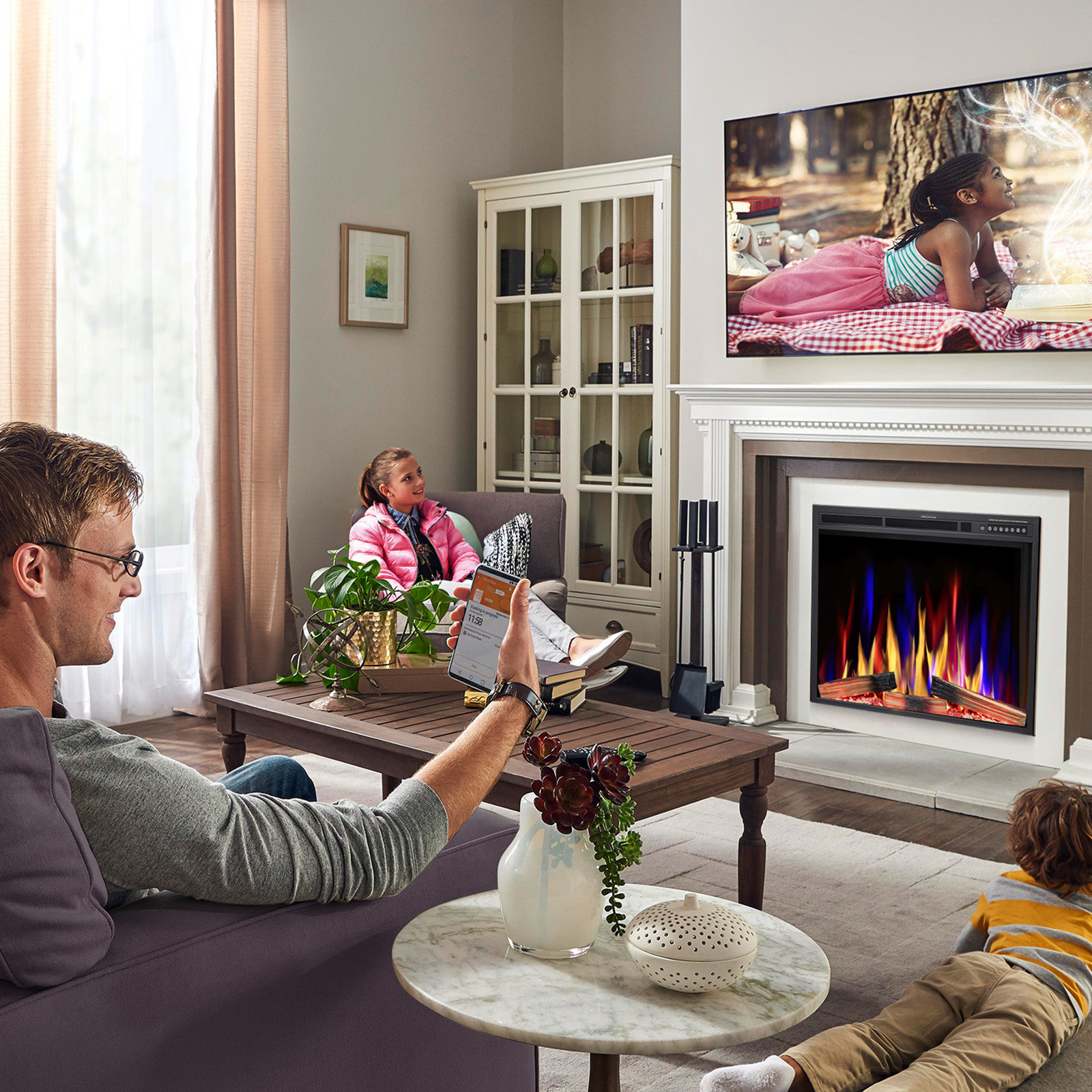 Symple Stuff Ultra-Thin Silence Linear Electric Fireplace Inserts ...