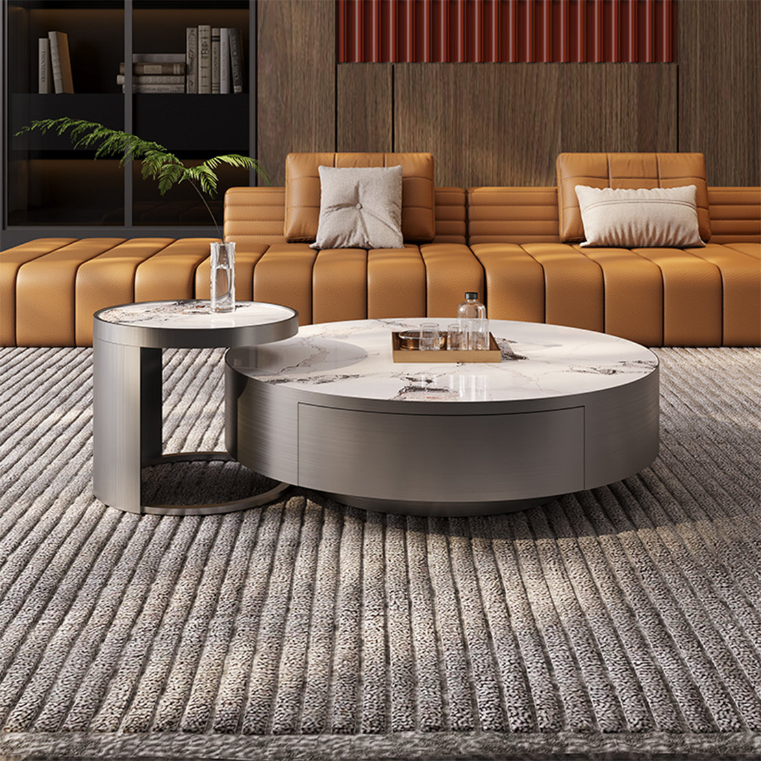 Trentastic Trails Light luxury round rock table | Wayfair