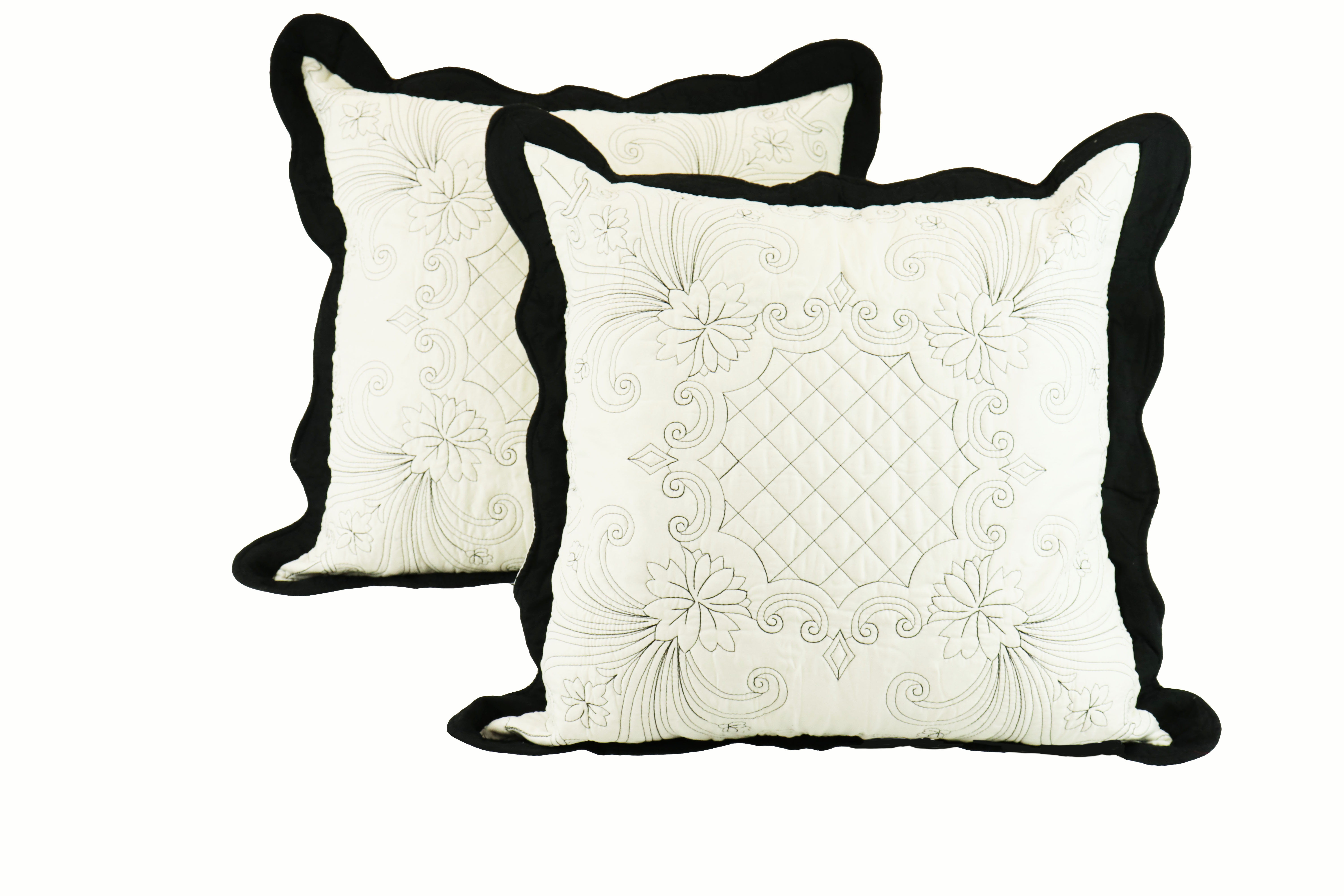 Marina Decoration Embroidered Stitching Quilted Cushion Cover Set Ultra ...