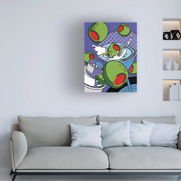 Latitude Run® " Martini Flying Olives " by Ron Magnes Painting Print ...