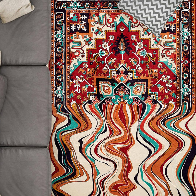 Bungalow Rose Vintage Wine Red Melting Oriental 4x6 Area Rugs for ...