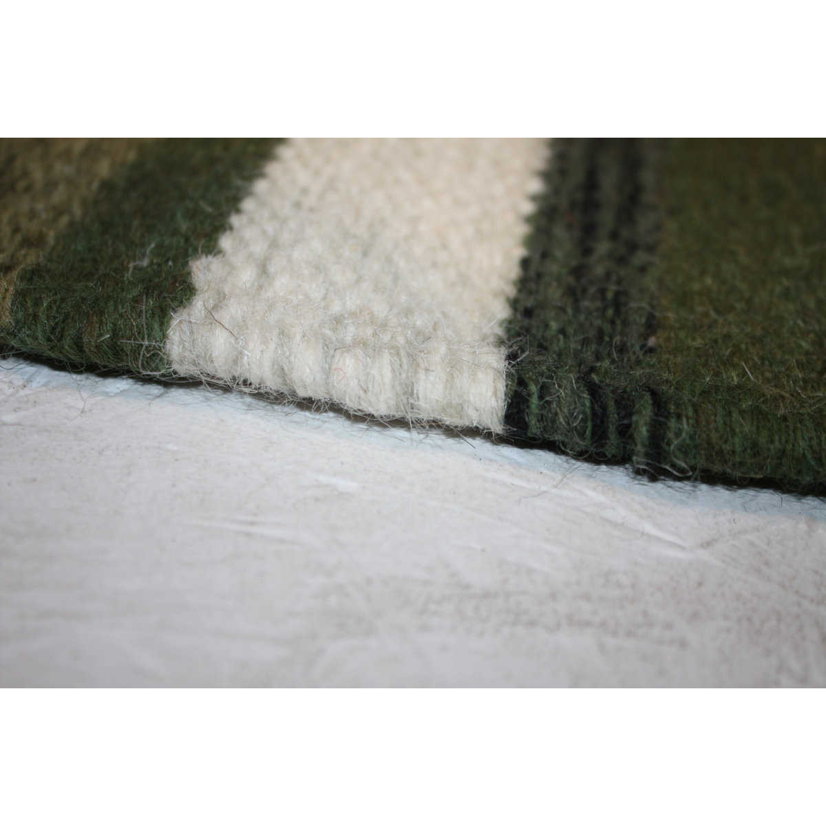 Union Rustic Jarod Handmade Kilim Wool Green Rug | Wayfair.co.uk