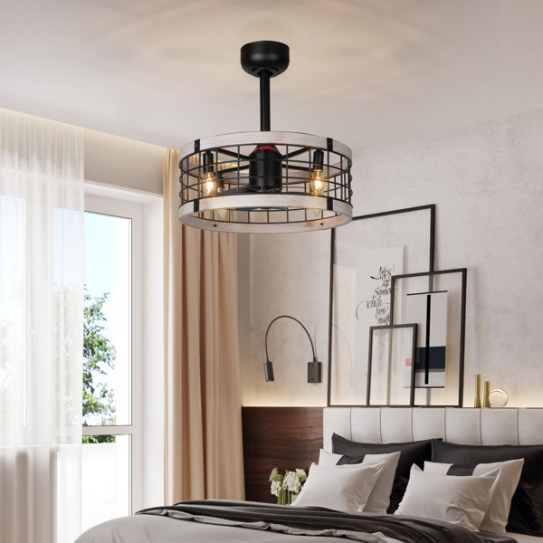 HELYIVLE Farmhouse Ferrocement Ceiling Fan Light, Bulb Not Included ...