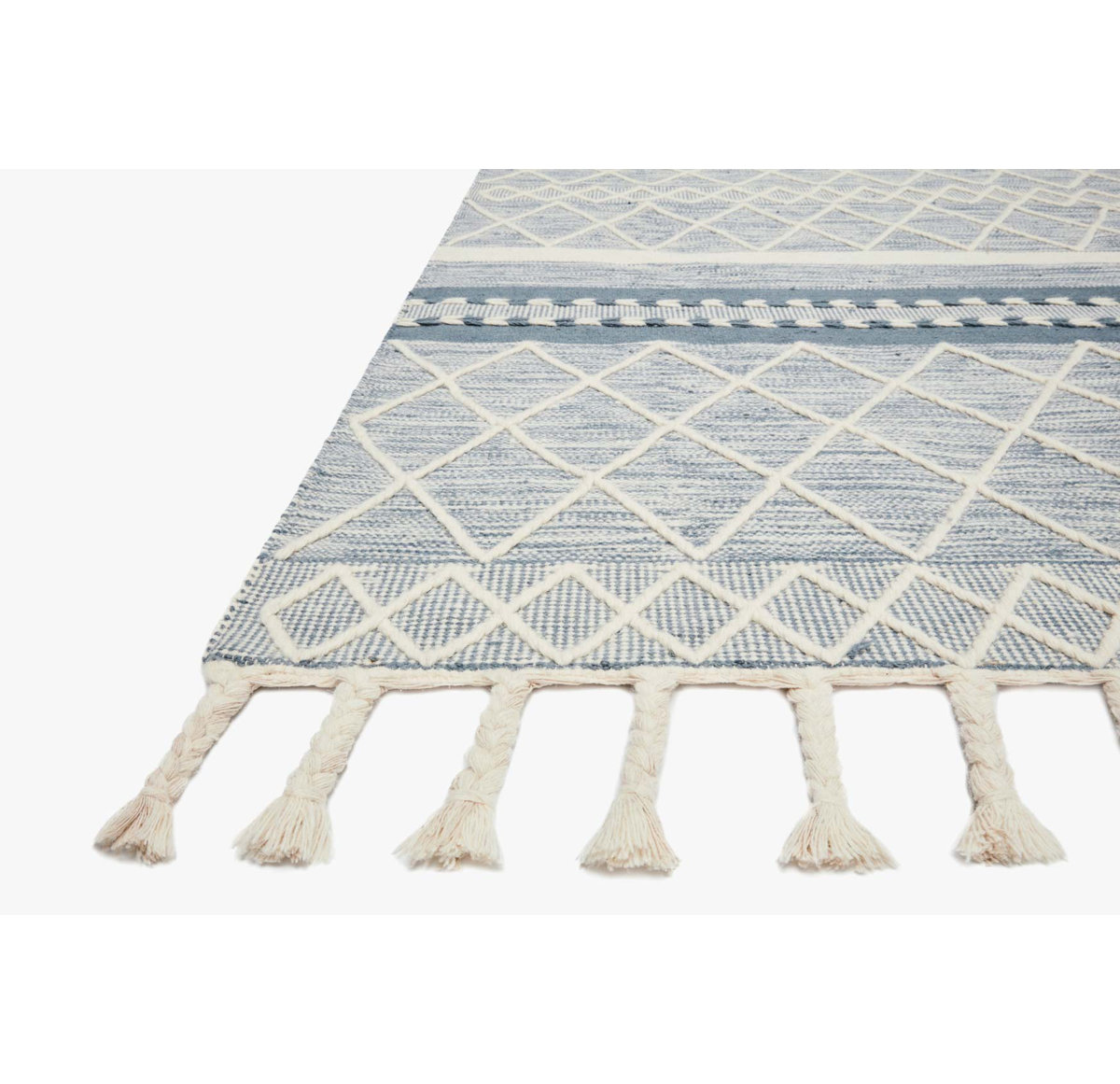 Union Rustic Isidore Hand-Knotted Wool Blue/Gray/Beige Area Rug | Wayfair