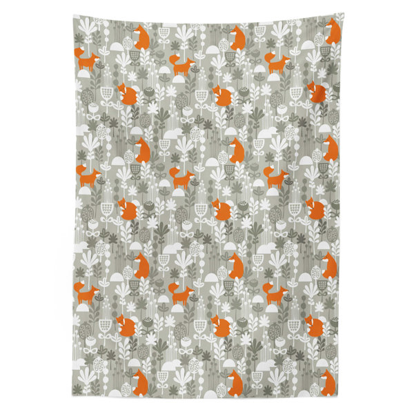 Die Saisontruhe Tischdecke, Fuchs im Winterwald, Tier, Pale Sage Grün ...