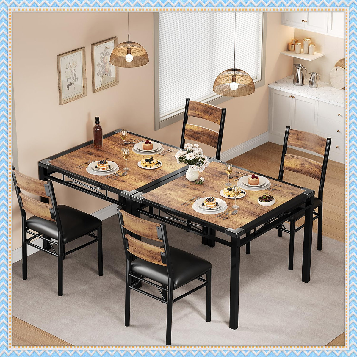 17 Stories Dining Table Set for 2, 3-Piece Kitchen Table with 2 ...