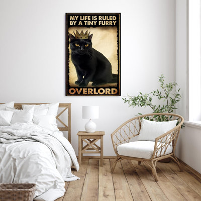 Trinx Black Cat Lounge - 1 Piece Rectangle Graphic Art P Black Cat ...