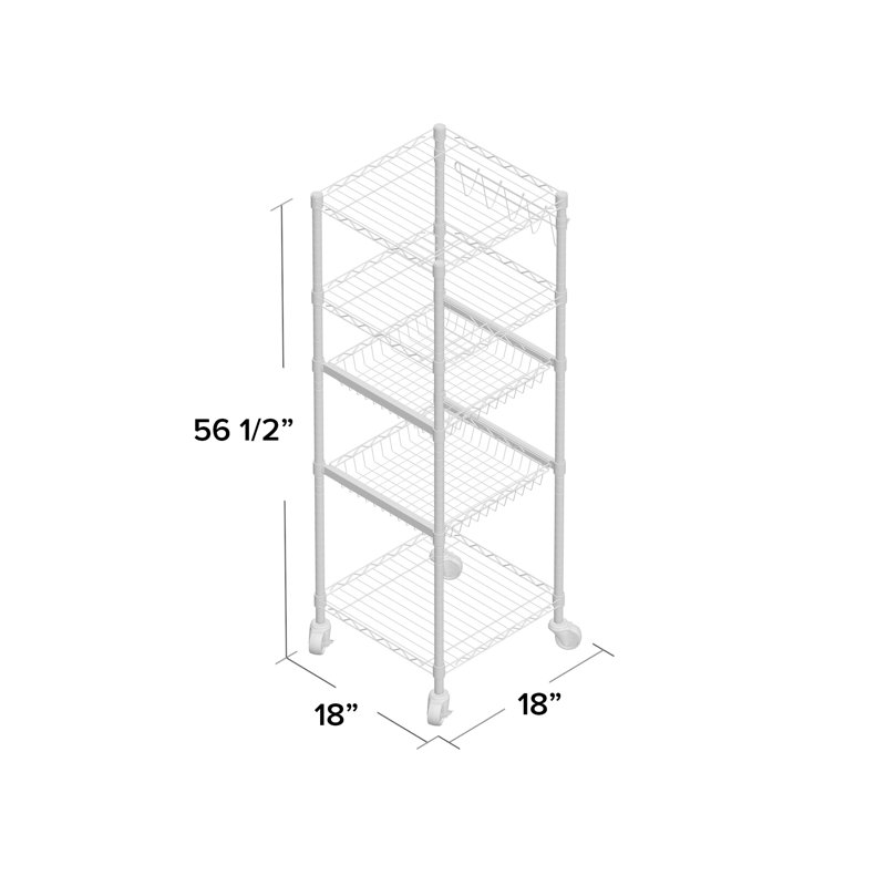 TRINITY EcoStorage Chrome 5-Tier NSF Steel Wire Shelving w/ Baskets ...
