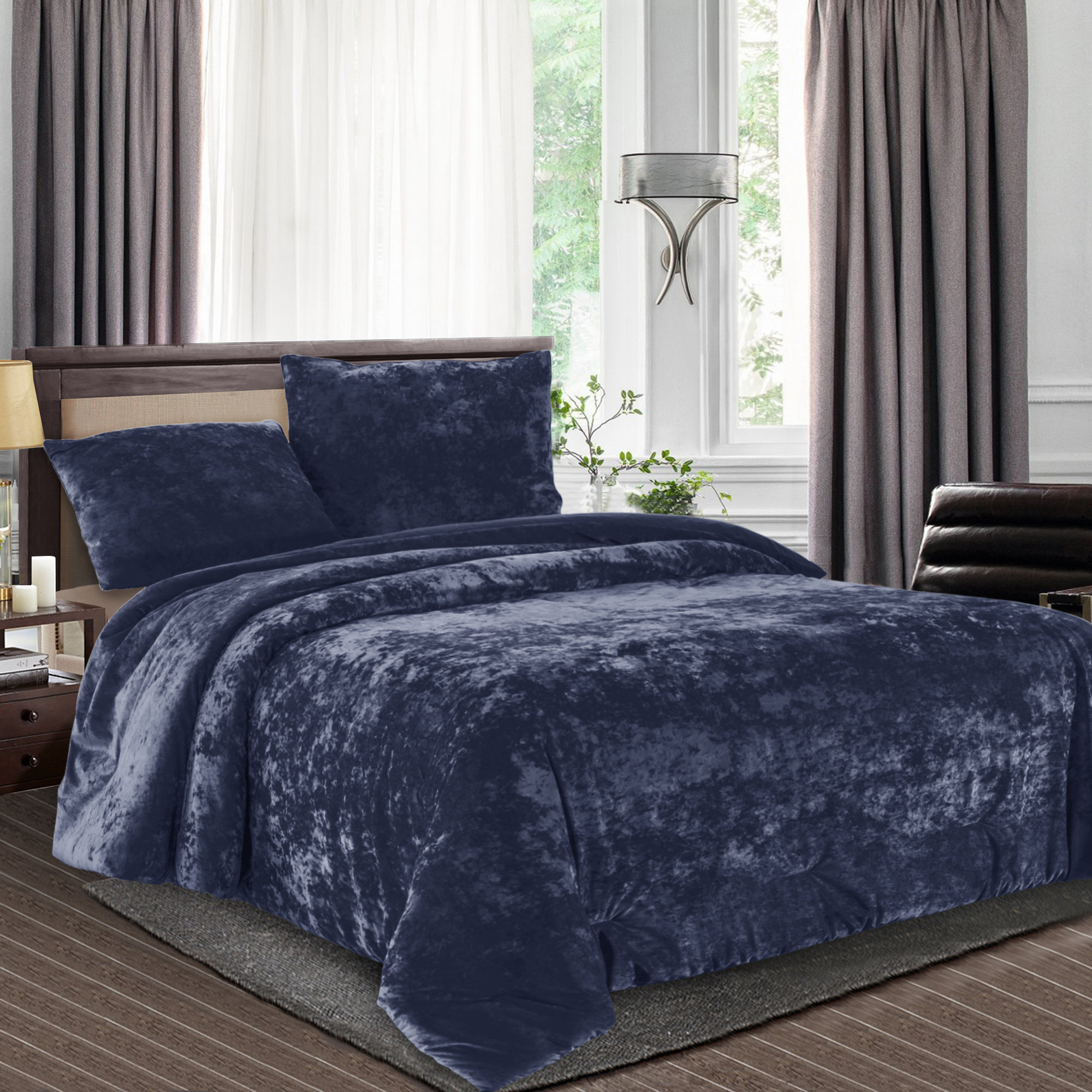 Wonderful Textile Velvet Reversible 3 Piece Quilt Set & Reviews | Wayfair