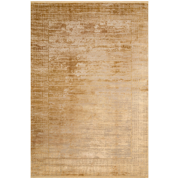 Canora Grey Cynthiana Gold Cream Area Rug | Wayfair.co.uk