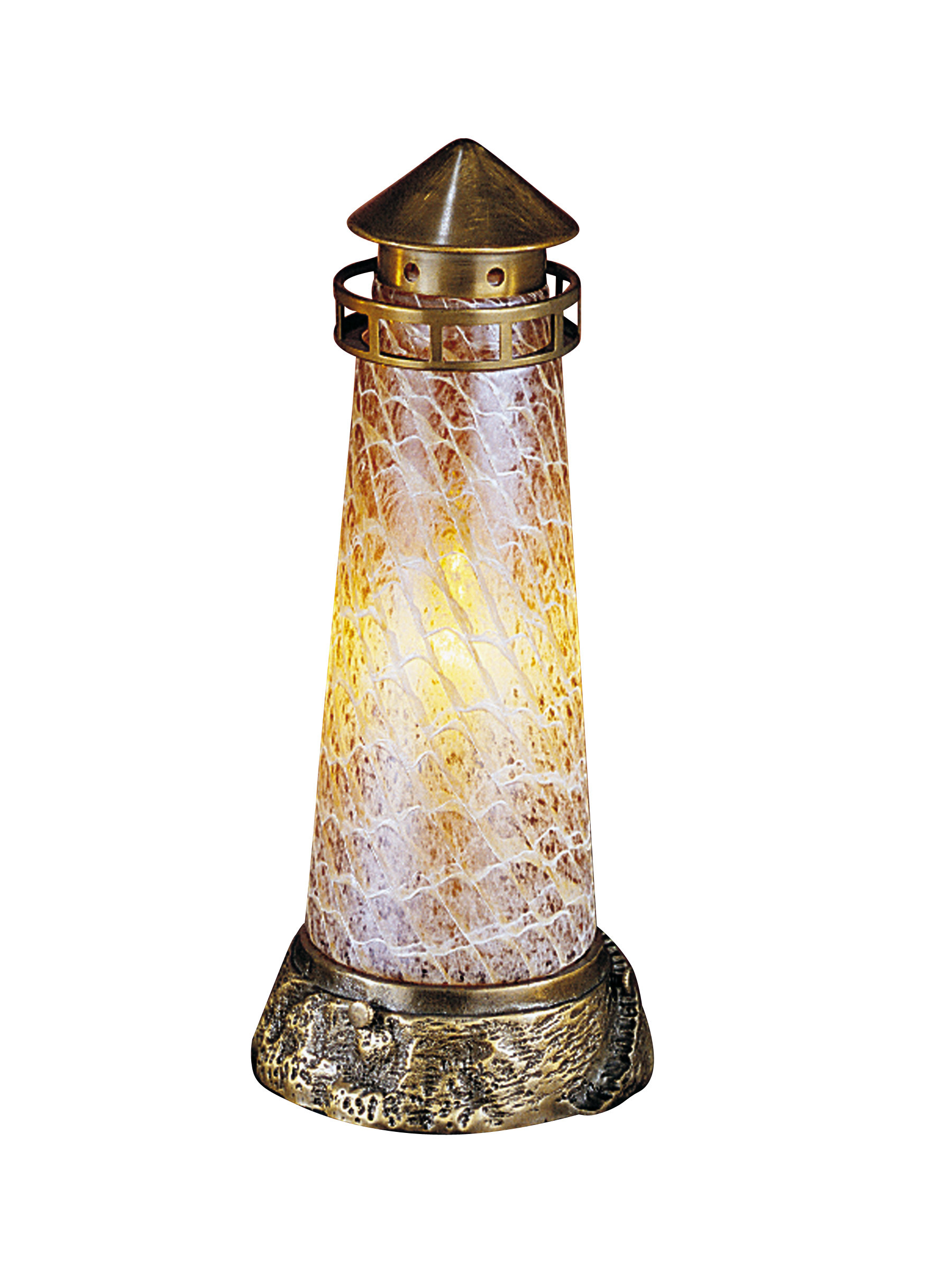 Dale Tiffany Luster Gold Lighthouse Accent Lamp in Antique Gold | Wayfair