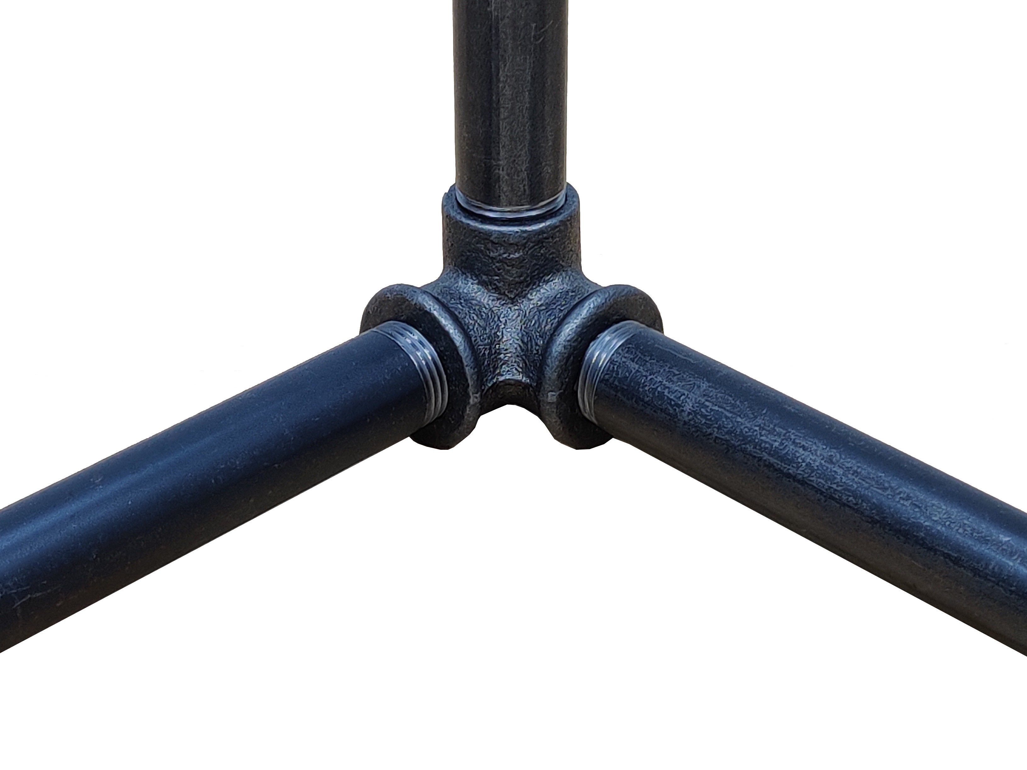 FixtureDisplays 1/2" Black Pipe 3 Way Connector With 4 Mounting Holes ...