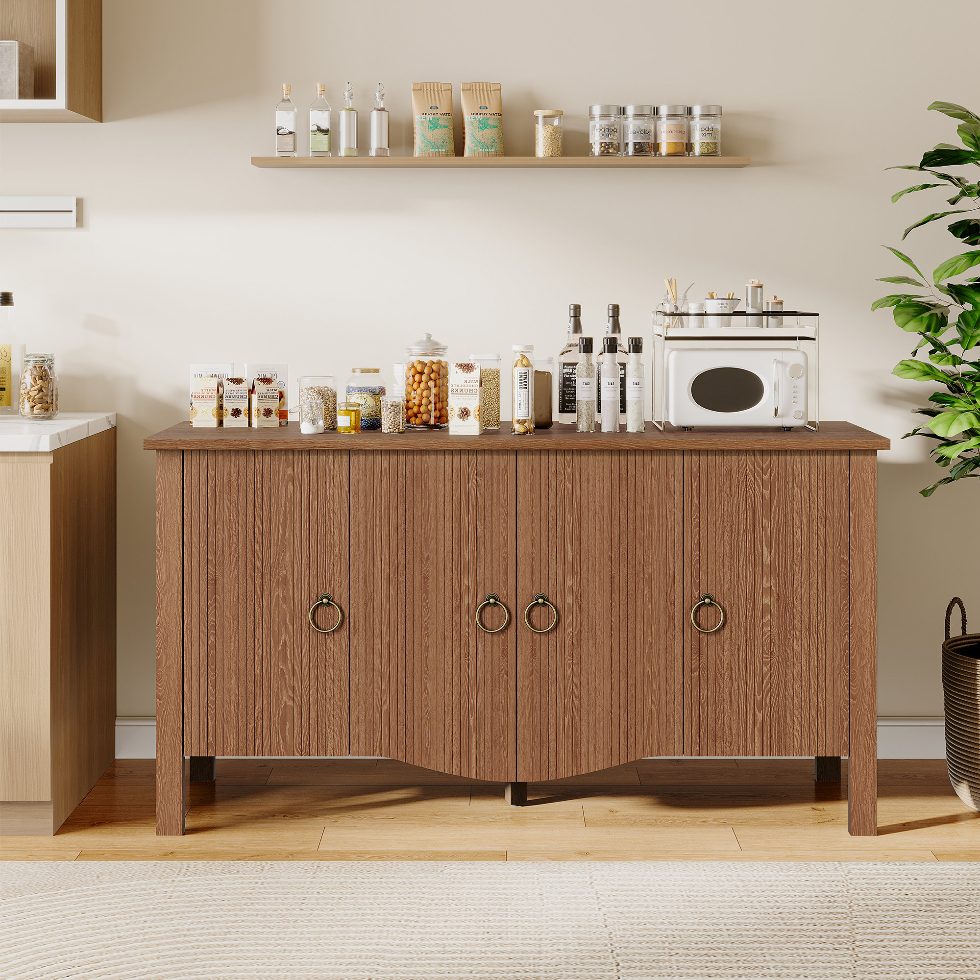 George Oliver Modern 55"W 4-door storage cabinet Sideboards & Buffets ...