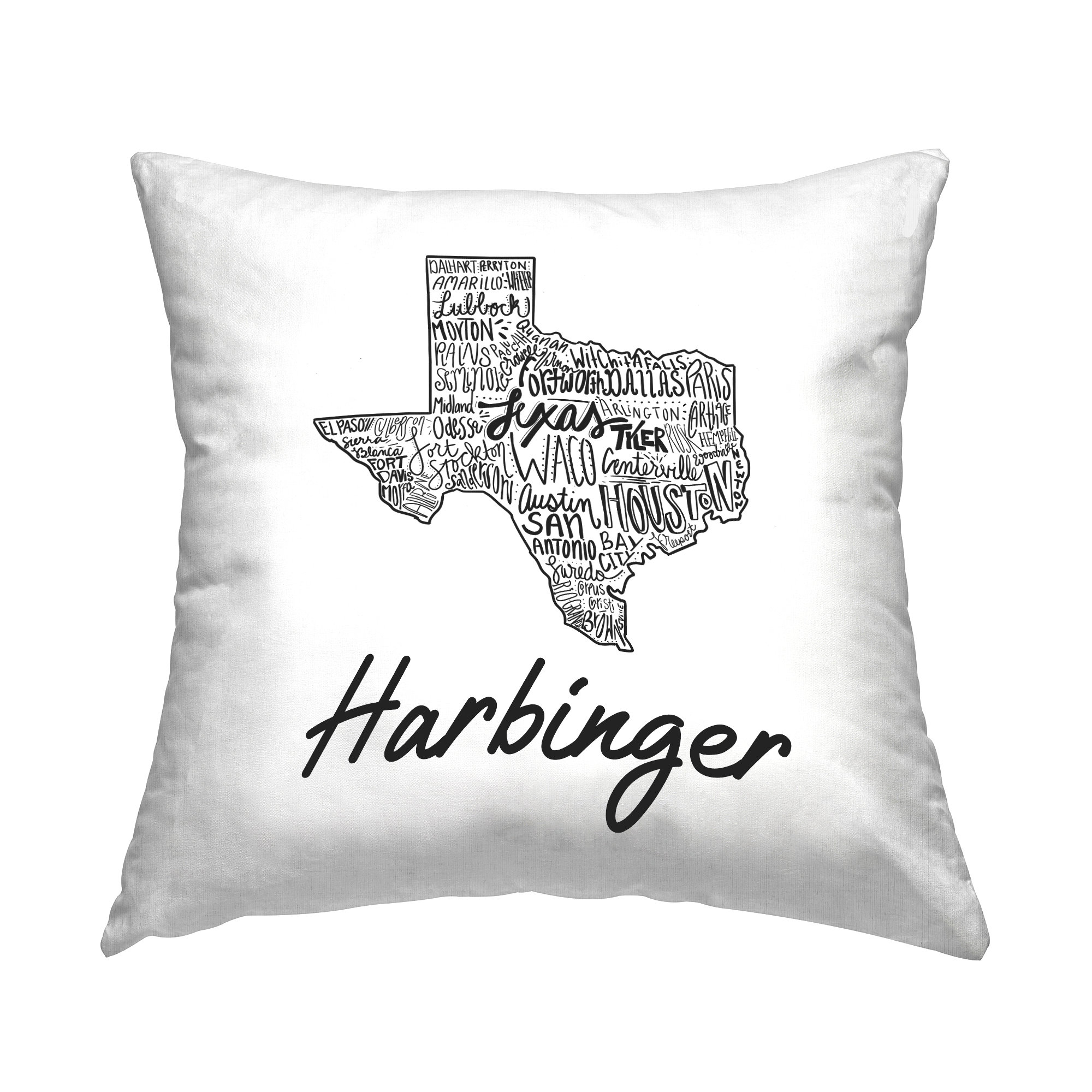 Stupell Industries Texas State Cities Personalized Printed Throw Pillow ...