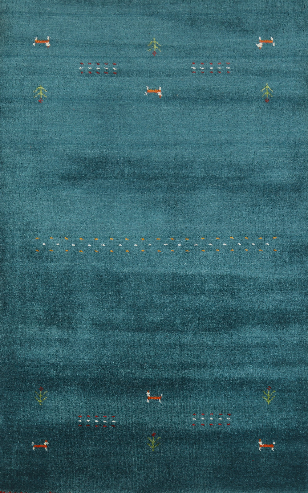 Union Rustic Teal Blue Wool Gabbeh Indian Accent Rug 3x5 | Wayfair