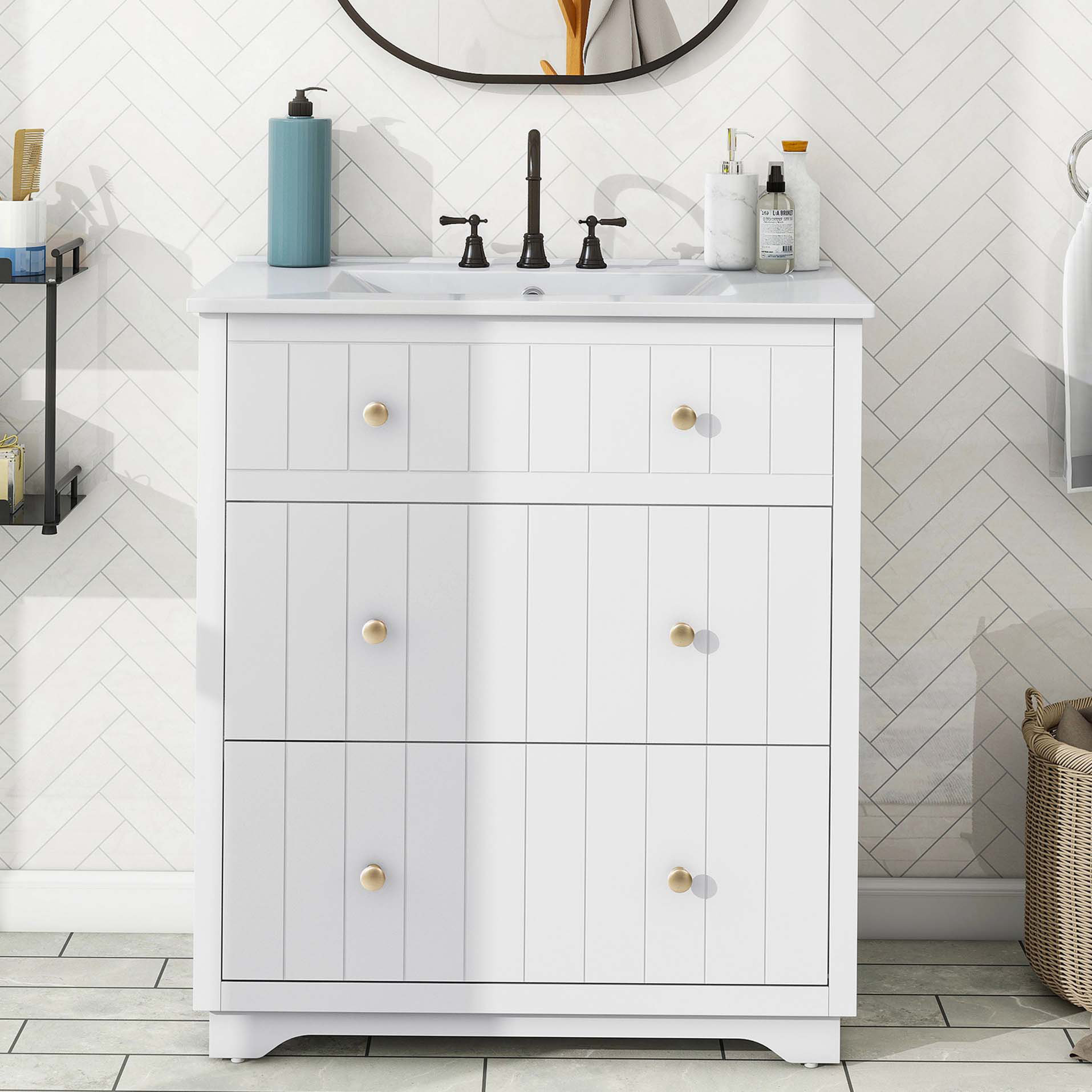Winston Porter Rashmika 30 Free Standing Single Bathroom Vanity With
