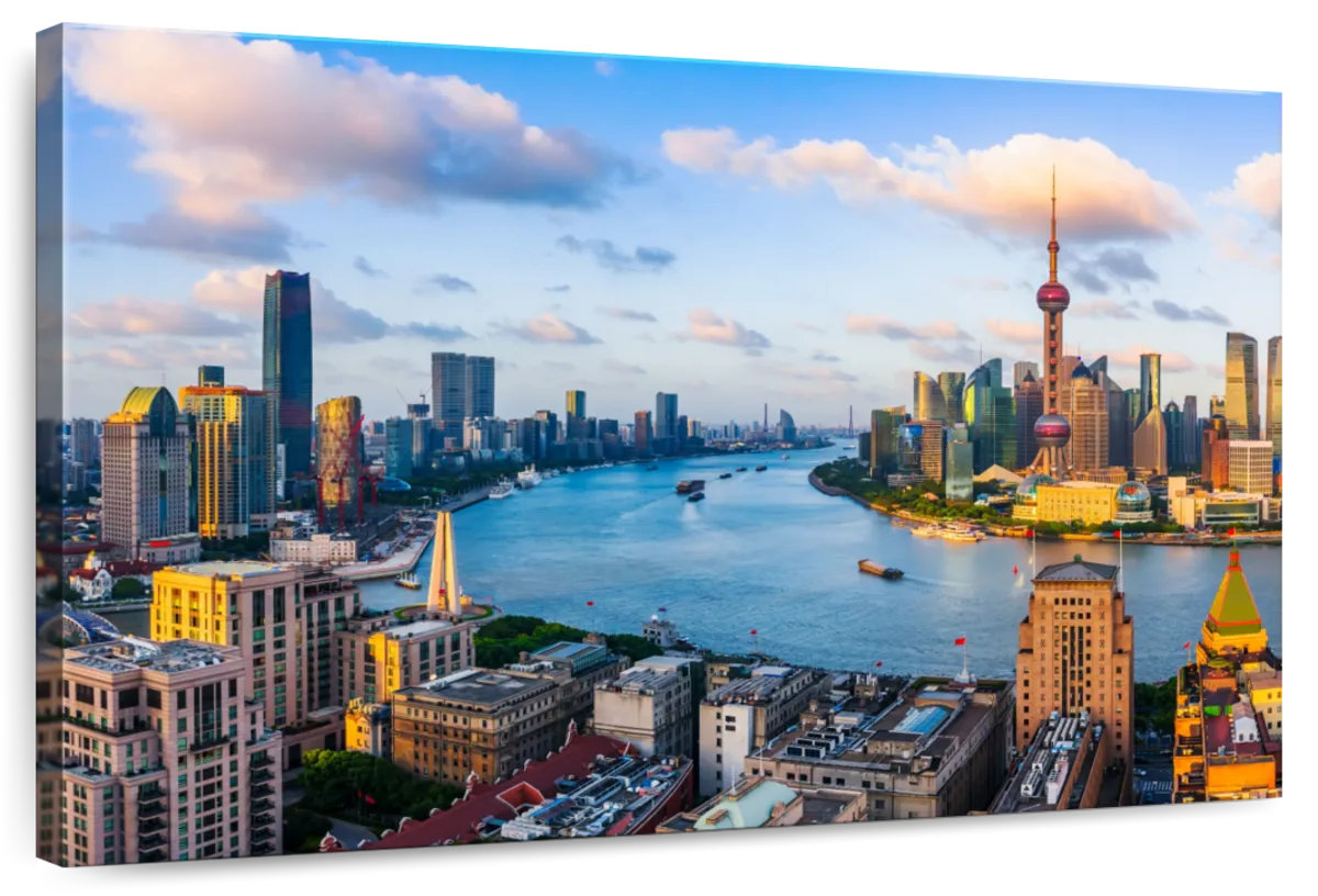 Ebern Designs Tergel Shanghai Sunset Skyline | Wayfair