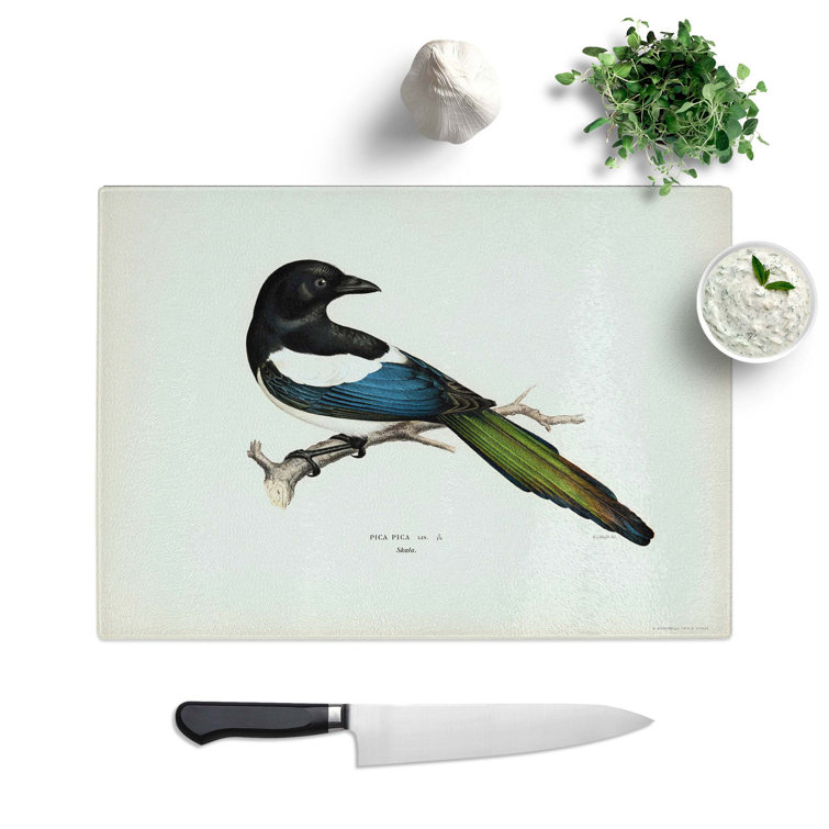 East Urban Home Glass Eurasian Magpie by Von Wright Chopping Board ...