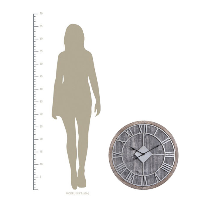 Gracie Oaks Bernhard Wood Wall Clock & Reviews | Wayfair