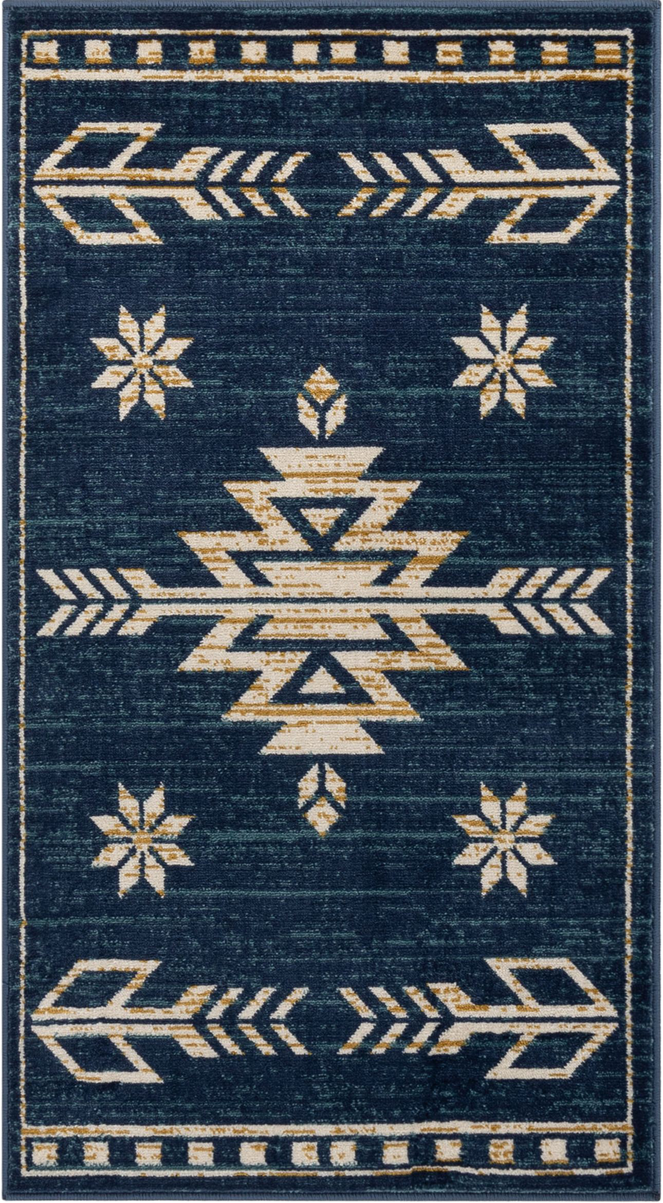 Union Rustic Marrk Southwestern Blue/Cream Area Rug & Reviews | Wayfair