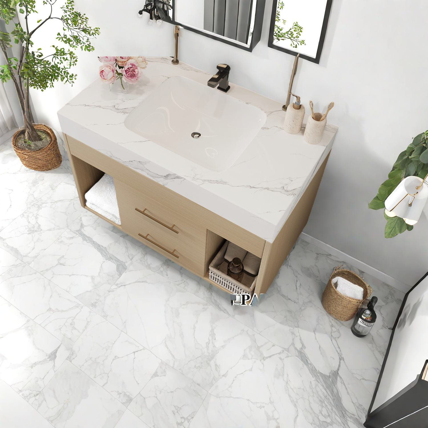George Oliver Space-saving Modern Bathroom Vanity And Sink, Durable ...